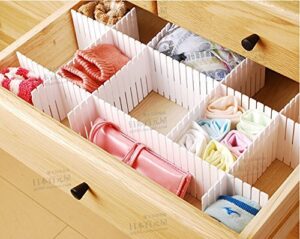 duroetui adjustable plastic drawer closet grid divider tidy organizer container home storage (45cm x 7cm ( 18" x 2-3/4" ), white)