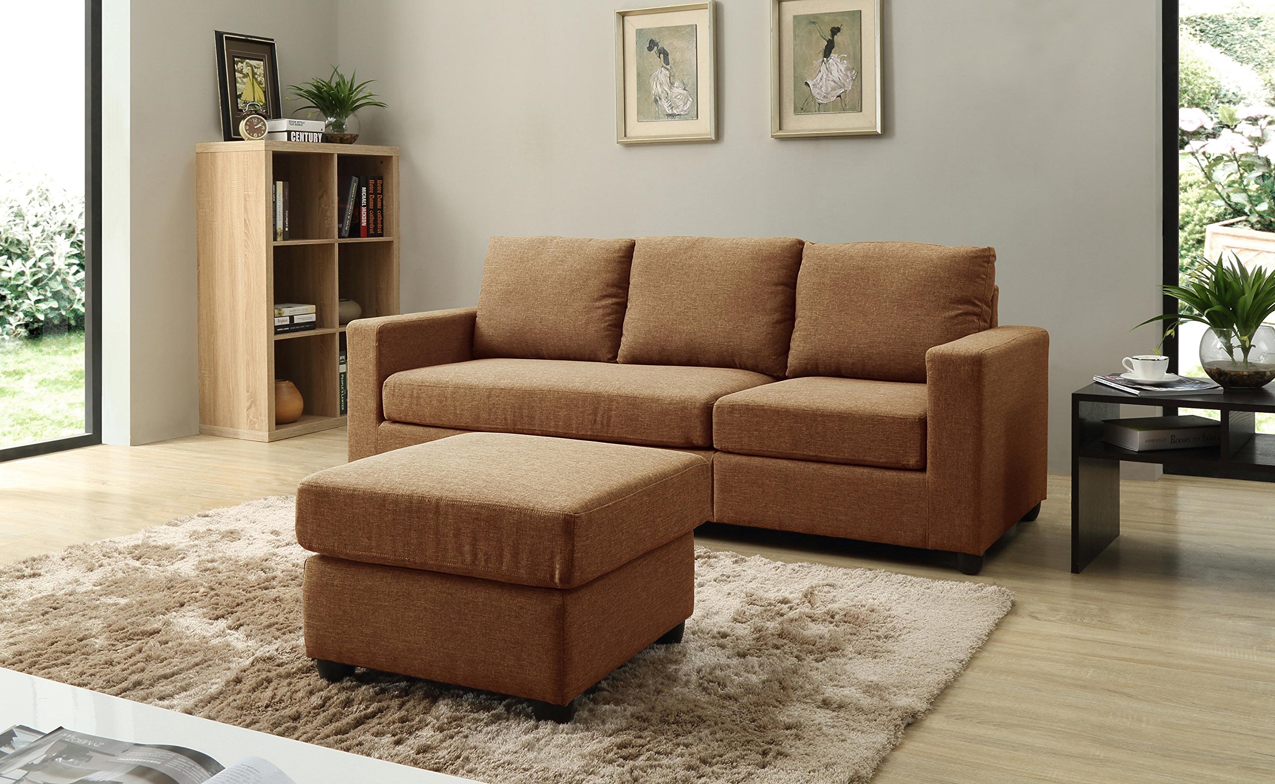 NHI Express Alexandra Convertible Sectional, Brown