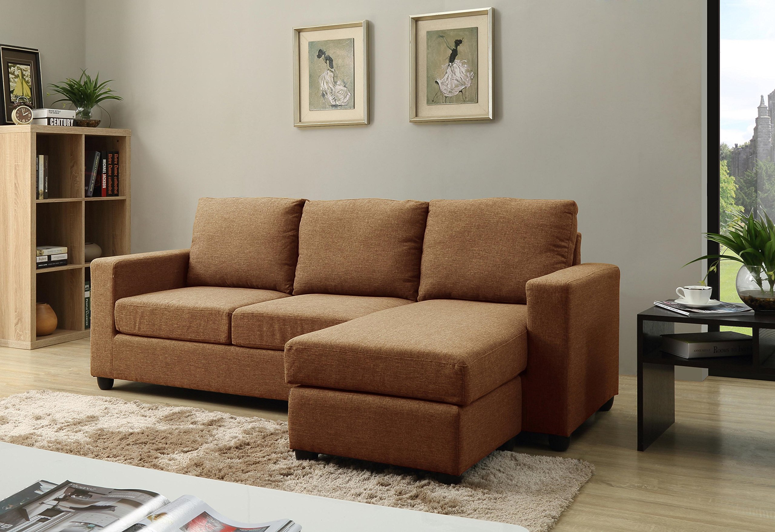 NHI Express Alexandra Convertible Sectional, Brown