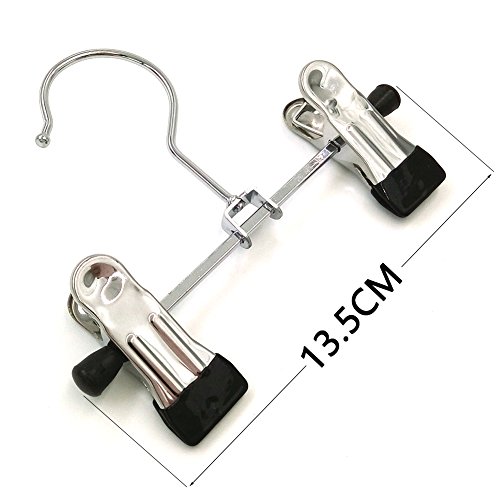 Adjustable Stainless Steel Shoe Rack Pants Folder Multi-Functional Portable Travel Laundry Washing Machine Rack Hooks Socks Clip Boot Hanger Set of 6 (6-2)