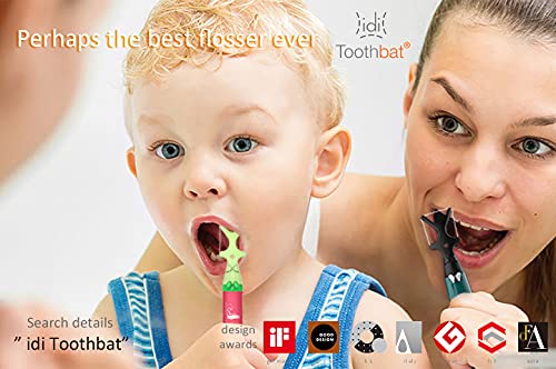 idi Toothbat - Wow Adult Floss Holder (Green/White/Black)-Patented Design Awards Winning Product, Easy, Comfort & Effective, Works Perfectly with Reach Waxed Nylon Floss