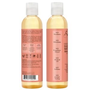 Shea Moisture Body Oil with Coconut & Hibiscus for Bath and Shower, Coconut Massage Oil & Coconut Body Oil, Shea Moisture Body Oil with Hibiscus Flower Extracts (2 Pack, 8 Oz Ea) 