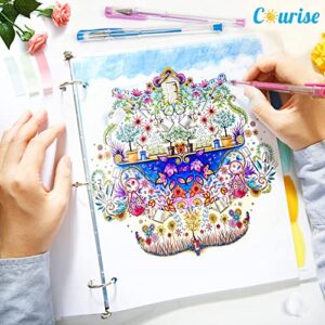 Courise 108 Unique Colors Gel Pens Gel Pen Set For Adult Coloring Books Drawing Painting Writing Doodling