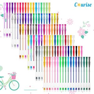 Courise 108 Unique Colors Gel Pens Gel Pen Set For Adult Coloring Books Drawing Painting Writing Doodling