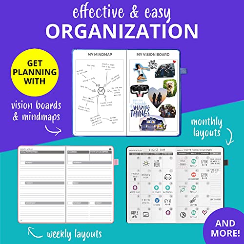 Papercode Daily Planner 2023 - Simple Elephant Undated Daily, Weekly, and Monthly Calendar Planner for Productivity & Goal Setting, Blue