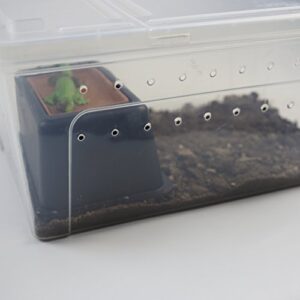 OMEM Reptile Hideout Box with Sink to Increase Humidity and Water Supply