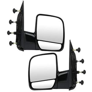 eccpp folding manual side view mirrors left & right pair set for 2002 2003 2004 2005 2006 2007 2008 for ford e150 e250 e350 e450 e550 econoline van (a pair)