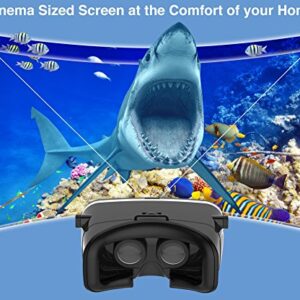 [Updated & Fixed] VR Headset Game System - High Definition Virtual Reality 3D Glasses for Kids and Adults - Optical Lens, Adjustable Strap - Compatible with iPhone and Android (3.5" to 6.5")