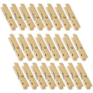 juvale wooden clothespins - 24-pack large clothespins for shirts, sheets, pants, decor- made of natural wood