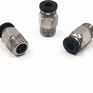 Witbot PC4-M10 Male Straight Pneumatic PTFE Tube Push In Quick Fitting Connector for E3D-V6 Long-Distance Bowden Extruder 3D Printer (Pack of 10pcs)