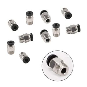 Witbot PC4-M10 Male Straight Pneumatic PTFE Tube Push In Quick Fitting Connector for E3D-V6 Long-Distance Bowden Extruder 3D Printer (Pack of 10pcs)