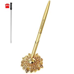 rutich hollow round pen holder signing pen set for wedding bridal engagement valentine's day favors,golden