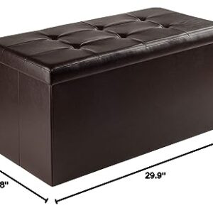 Winsome Furniture piece Ashford Ottoman with Storage Faux Leather, Espresso