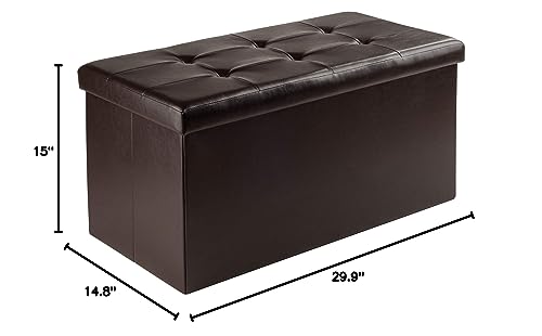 Winsome Furniture piece Ashford Ottoman with Storage Faux Leather, Espresso