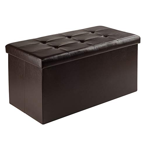 Winsome Furniture piece Ashford Ottoman with Storage Faux Leather, Espresso