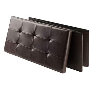 Winsome Furniture piece Ashford Ottoman with Storage Faux Leather, Espresso