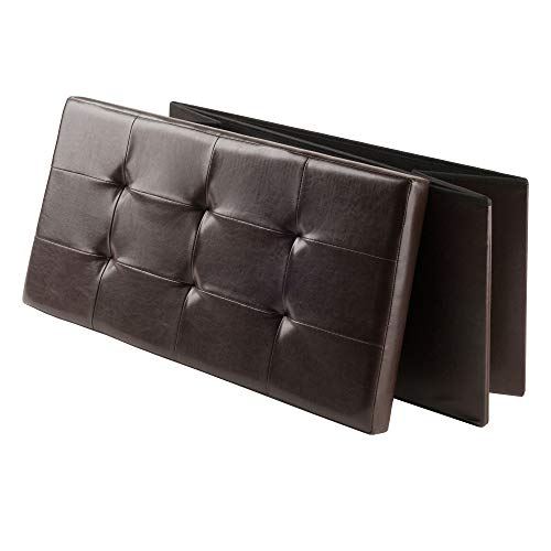 Winsome Furniture piece Ashford Ottoman with Storage Faux Leather, Espresso