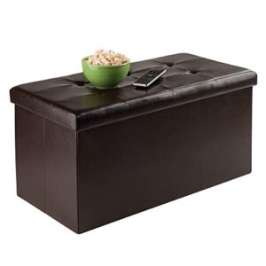 Winsome Furniture piece Ashford Ottoman with Storage Faux Leather, Espresso