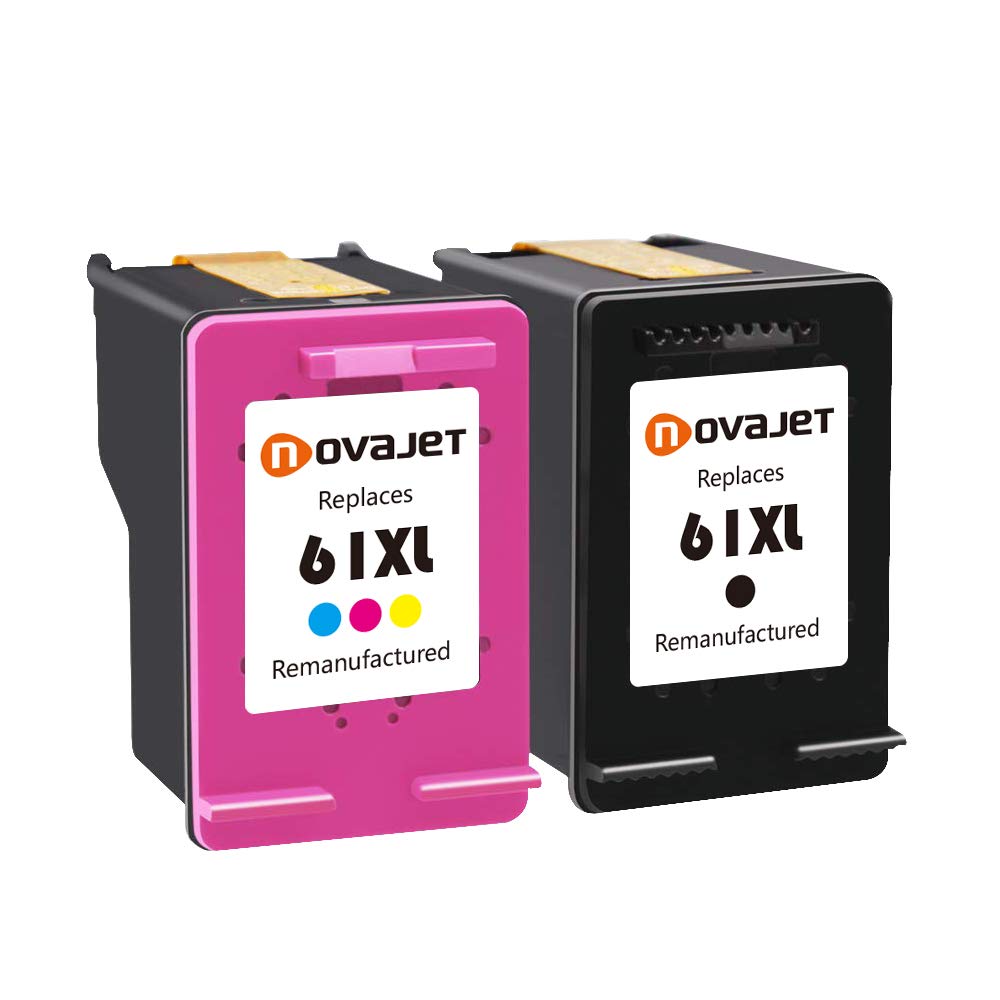 Novajet 3 Pack Remanufactured Ink Cartridge Replacement for HP 61XL 61 XL (2 Black 1 Tricolor) Used In Officejet 4630 4632 4635 Deskjet 1010 2549 2540 2542 3050 Envy 5530 4500 5530 4501