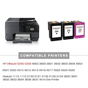 Novajet Remanufactured Ink Cartridge Replacement for HP 63XL 63 XL Use in Envy 4512 4516 4520 Officejet 3830 3831 4650 4655 Deskjet 2130 2132 3630 3632 3634 3636 Printer (2 Black, 1 Tri-Color)