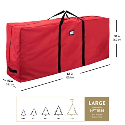 Zober Premium Christmas Tree Storage Bag - Fits Up to 9 ft Tall Artificial Disassembled Trees, Durable Handles & Sleek Dual Zipper - Holiday Xmas Bag Made of Tear Proof 600D Oxford - 5-Year Warranty