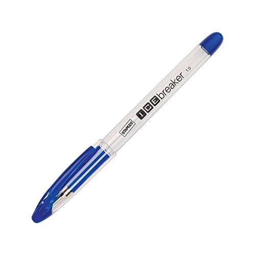 STAPLES 807985 Icebreakerballpoint Stick Pens Fine Point Blue Dozen