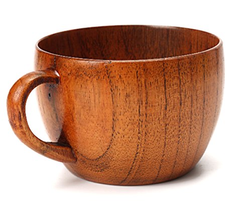 Emoyi Wood Coffee Mug Wooden Mug Tea Cup 100ml,Set of 2