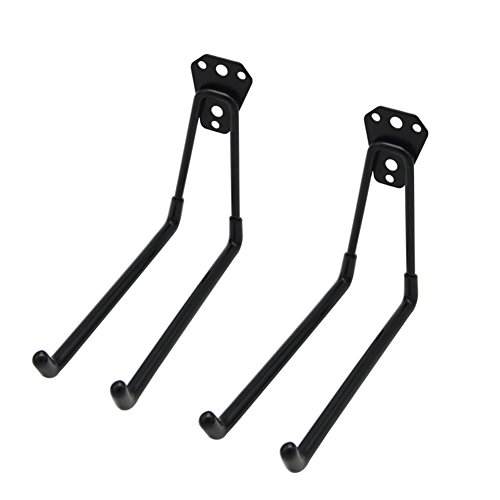 RFORPLY Wall Hung Double Hook Bicycle Storage Hook Garage Space Saver Hanger Rack Pack of 2 (Big Hook)