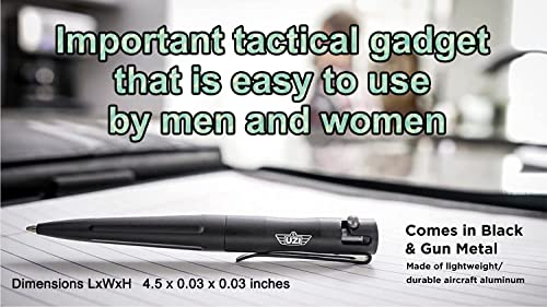 UZI Tactical Bolt Action Pen, Ultra Durable Aircraft Aluminum (UZI-Tacpen15-GM) Ballpoint Writing Tactical Pen Gun Metal