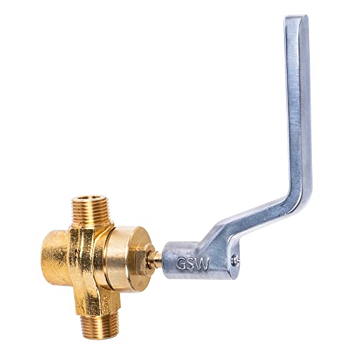 GSW WR-GV Copper Gas Valve with Handle for Commercial Wok Range, CSA Approved, 1/2" NPT X 1/2" NPT 1/2 PSI