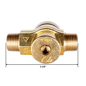 GSW WR-GV Copper Gas Valve with Handle for Commercial Wok Range, CSA Approved, 1/2" NPT X 1/2" NPT 1/2 PSI