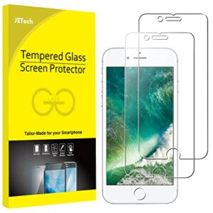 jetech screen protector for iphone 7/8, 4.7-inch, tempered glass film, 2-pack