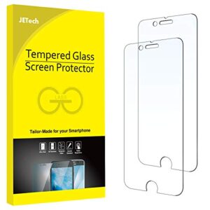 jetech screen protector for iphone 8 plus and iphone 7 plus, 5.5-inch, tempered glass film, 2-pack