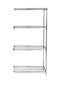 quantum storage systems wire 4-shelf add-on unit - 12" x 36" x 74" - chrome