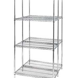 Quantum Storage Systems Wire 4-Shelf Add-on Unit - 12" x 36" x 74" - Chrome