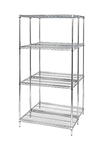 Quantum Storage Systems Wire 4-Shelf Add-on Unit - 12" x 36" x 74" - Chrome