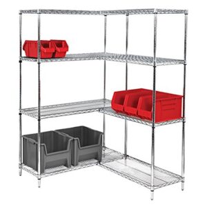 Quantum Storage Systems Wire 4-Shelf Add-on Unit - 12" x 36" x 74" - Chrome