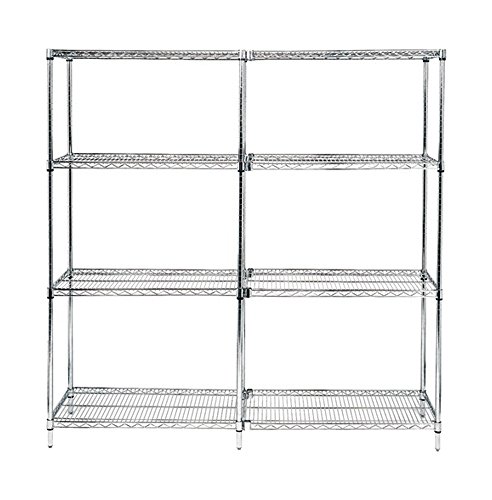 Quantum Storage Systems Wire 4-Shelf Add-on Unit - 12" x 36" x 74" - Chrome