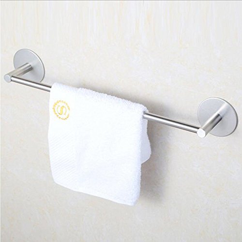 Ulifestar SUS304 Stainless Steel Towel Bar for Bathroom, Strong 3M Self Adhesive Hand Towel Bar Heavy Duty Wall Mount Towel Rack RV Towel Holder Brushed Nickel,16''