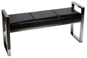 cortesi home holden contemporary metal entryway bench, 40", black