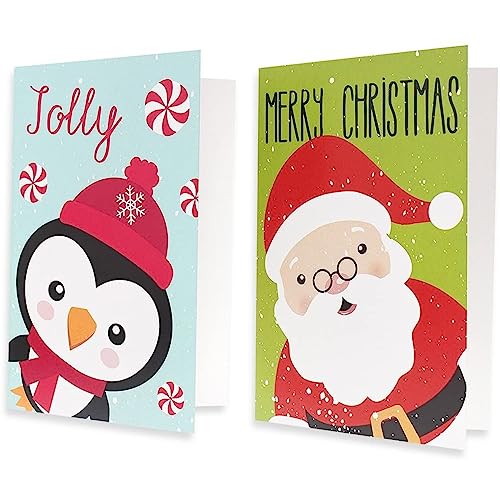 Juvale 48 Pack Christmas Greeting Cards with Envelopes, 6 Holiday Designs (4x6 Inches)