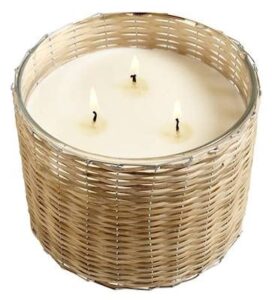 cut+grass field + fleur reed 3-wick handwoven 21 oz scented jar candle