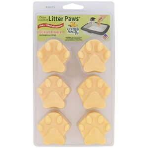 citrus magic pet odor control "paws" for litter, ocean breeze, 6-count - case