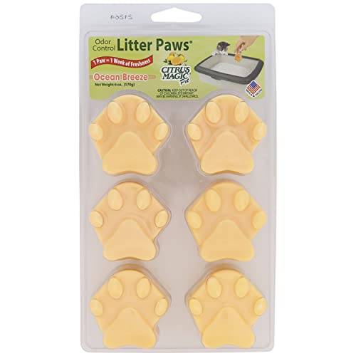 Citrus Magic Pet Odor Control "Paws" For Litter, Ocean Breeze, 6-Count - CASE