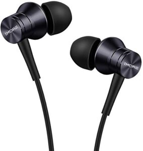 1more piston fit in-ear earphones fashion durable headphones with 4 color options, noise isolation, pure sound, phone control with mic for smartphones/pc/tablet - black