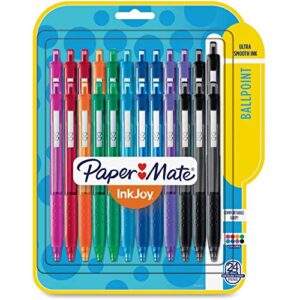 paper mate 1945926 inkjoy 300 rt retractable ballpoint pen, 1mm, assorted, 24/pack