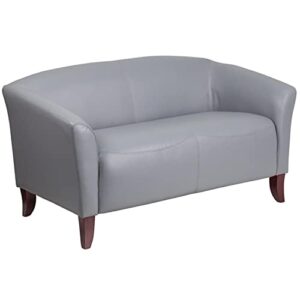 flash furniture hercules imperial series gray leathersoft loveseat