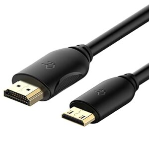 rankie mini hdmi to hdmi cable, high speed supports ethernet 3d and audio return (6 feet)