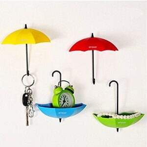 spyshop colorful umbrella key holder, key hanger,wall key rack,wall key holder,key organizer for keys, jewelry and other small items (6pcs)