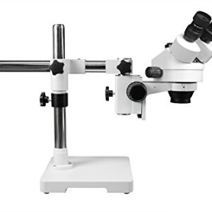 Vision VS-3FZ-IFR07-5N Trinocular Zoom Stereo Microscope | 10x WF Eyepiece |0.7X—4.5X Zoom Range, 3.5X—90x Magnification, 0.5X & 2X Barlow Lens |144-LED Ring Light W Control, 5.0MP Digital Camera